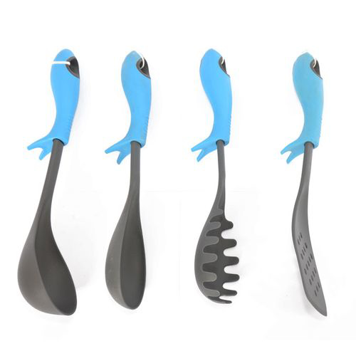 Set de Louches De Cuisine - 4 pièces - bleu et gris