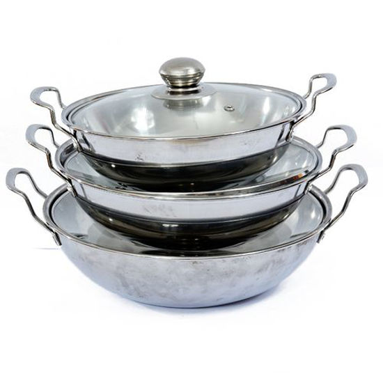 Set D'Assiettes en acier inoxydable - 3 Pièces - Gris Argent