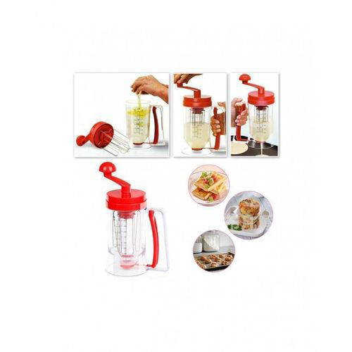 Batteuse Manuelle A Crêpes - Transparent et Rouge