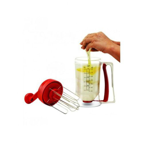 Batteuse Manuelle A Crêpes - Transparent et Rouge