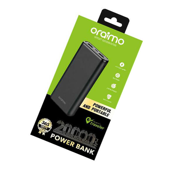 Oraimo Power Bank - OPB-P202D Traveler - 20000mAh - Noir