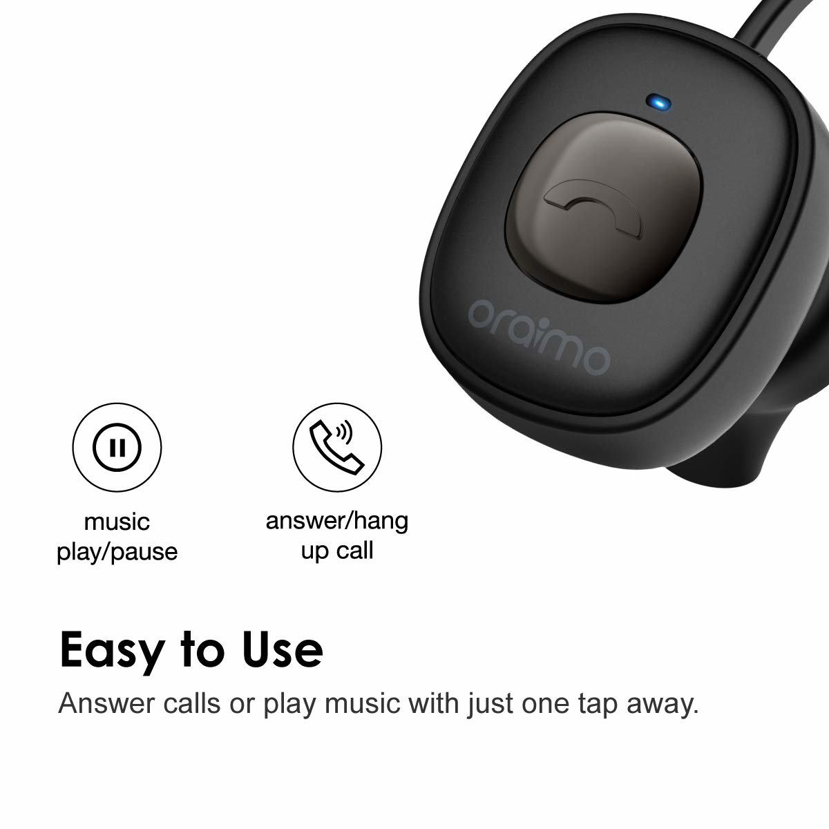 Oraimo Bluetooth Headset E33S - Noir