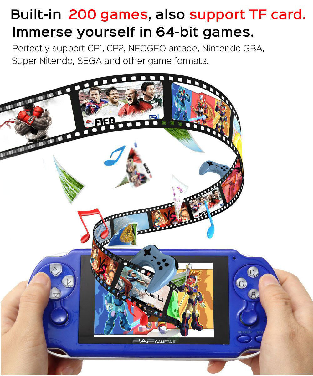 Console de Jeu PMP 8 Go de 4,3 Pouces