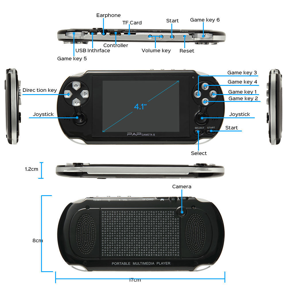 Console de Jeu PMP 8 Go de 4,3 Pouces