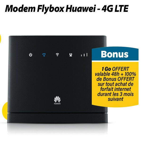 Iziway Cameroun. Huawei -CPE B315 -Modem Flybox -150 Mbps -4G LTE -Noir