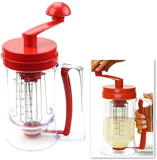 Batteuse Manuelle A Crêpes - Transparent et Rouge