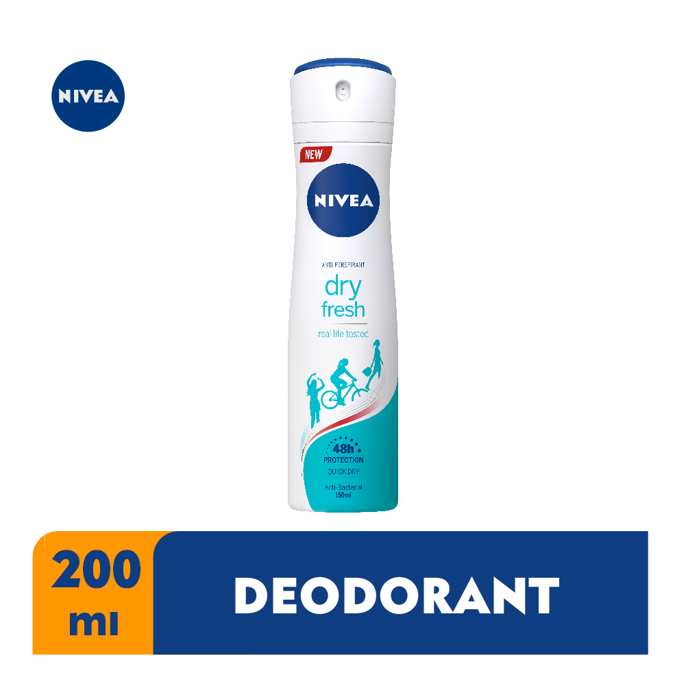 Déodorant Nivea Dry Fresh - anti-transpirant - Femme - 200ml - bleu