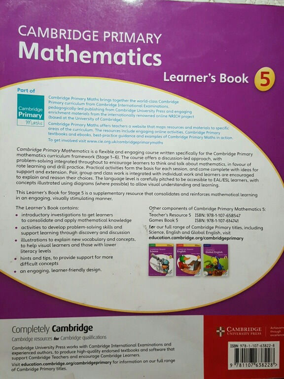 CAMBRIDGE PRIMARY MATHEMATICS BOOK 5