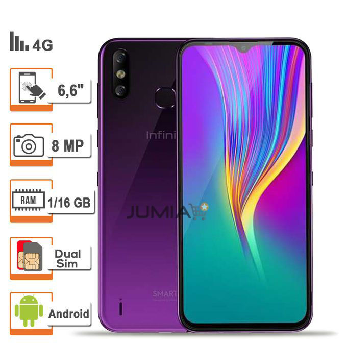 Infinix Smart 4 - 6,6" - 4G - 1Go/16Go - 8Mp - 4000mAh - purple - 12 mois