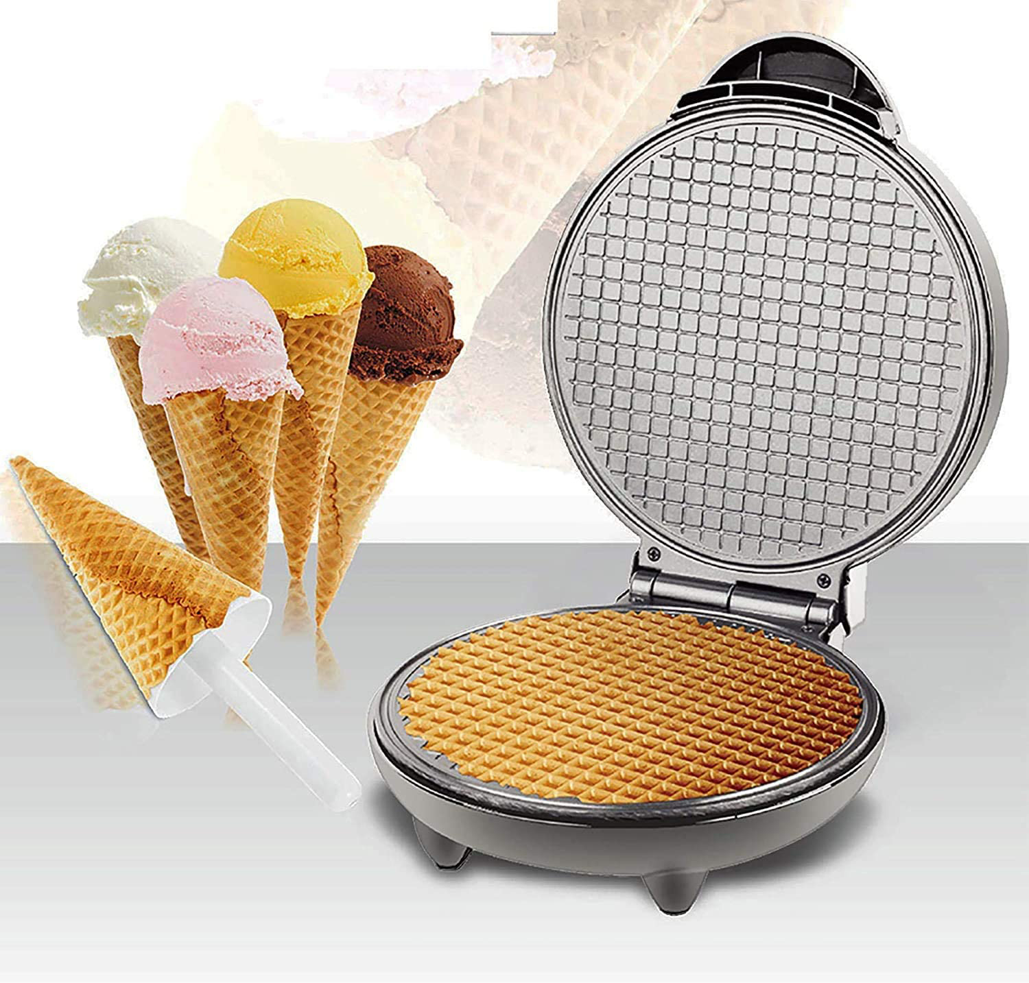 Machine À Cône De Gaufre Électrique, À Cornet De Crème Glacée,Crème ...