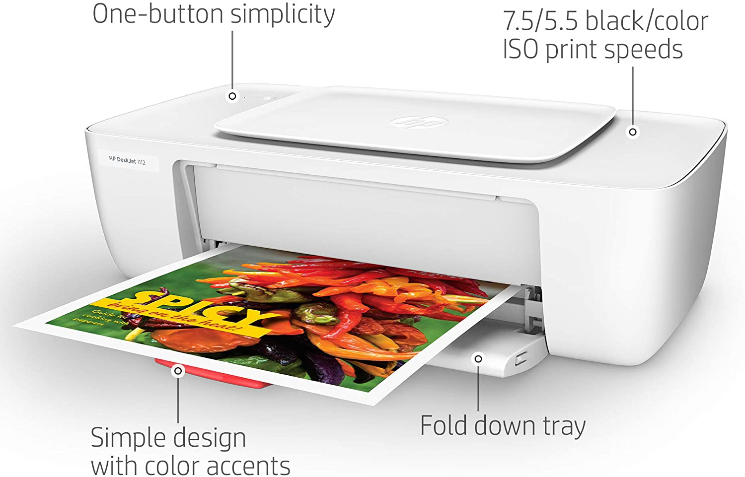 Imprimante HP Deskjet 1112 - A4 - Jets d'encres Couleur-iziwaycameroun