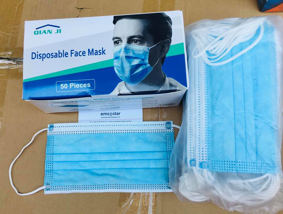 Cache-Nez Jetable - 50 Pièces - Bleu