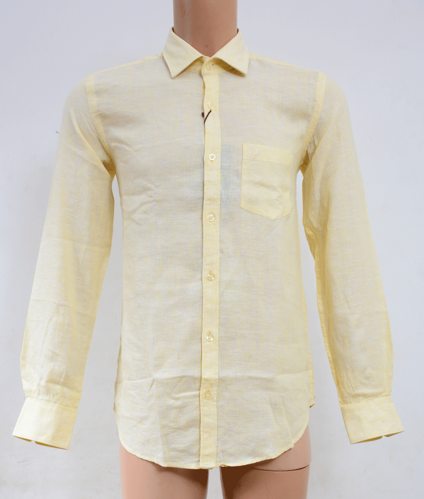Chemise Eslips - 100% Lin - Premium classic - Longue Manche - Jaune Clair