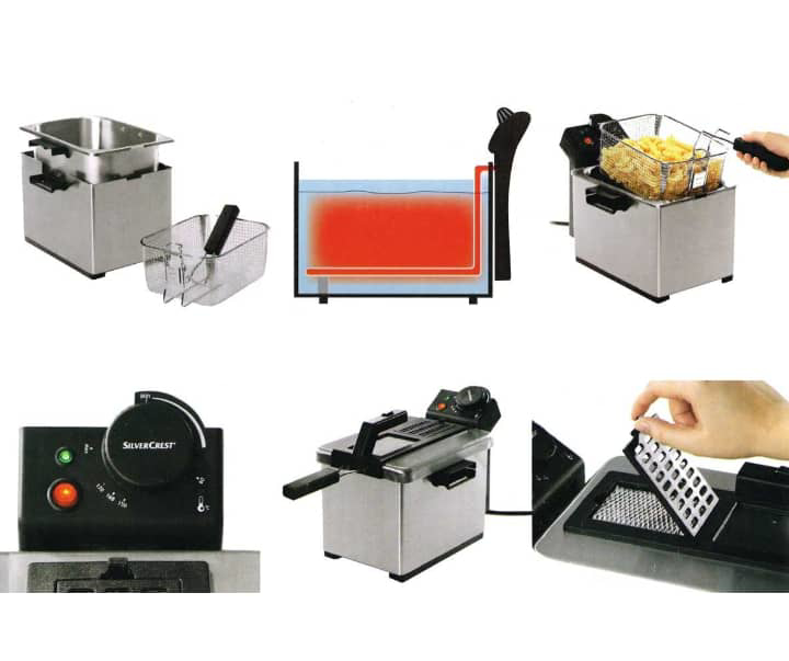 Silvercrest friteuse avec zone froide en acier inoxydable sEF 2100 a1 ...