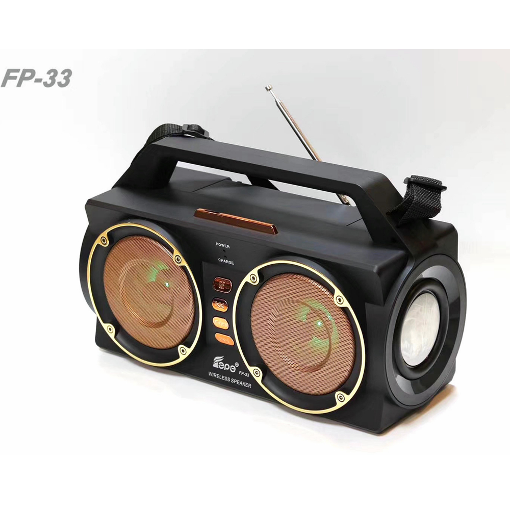Woofer bluetooth boombox portable sans fil et rechargeable avec double bass