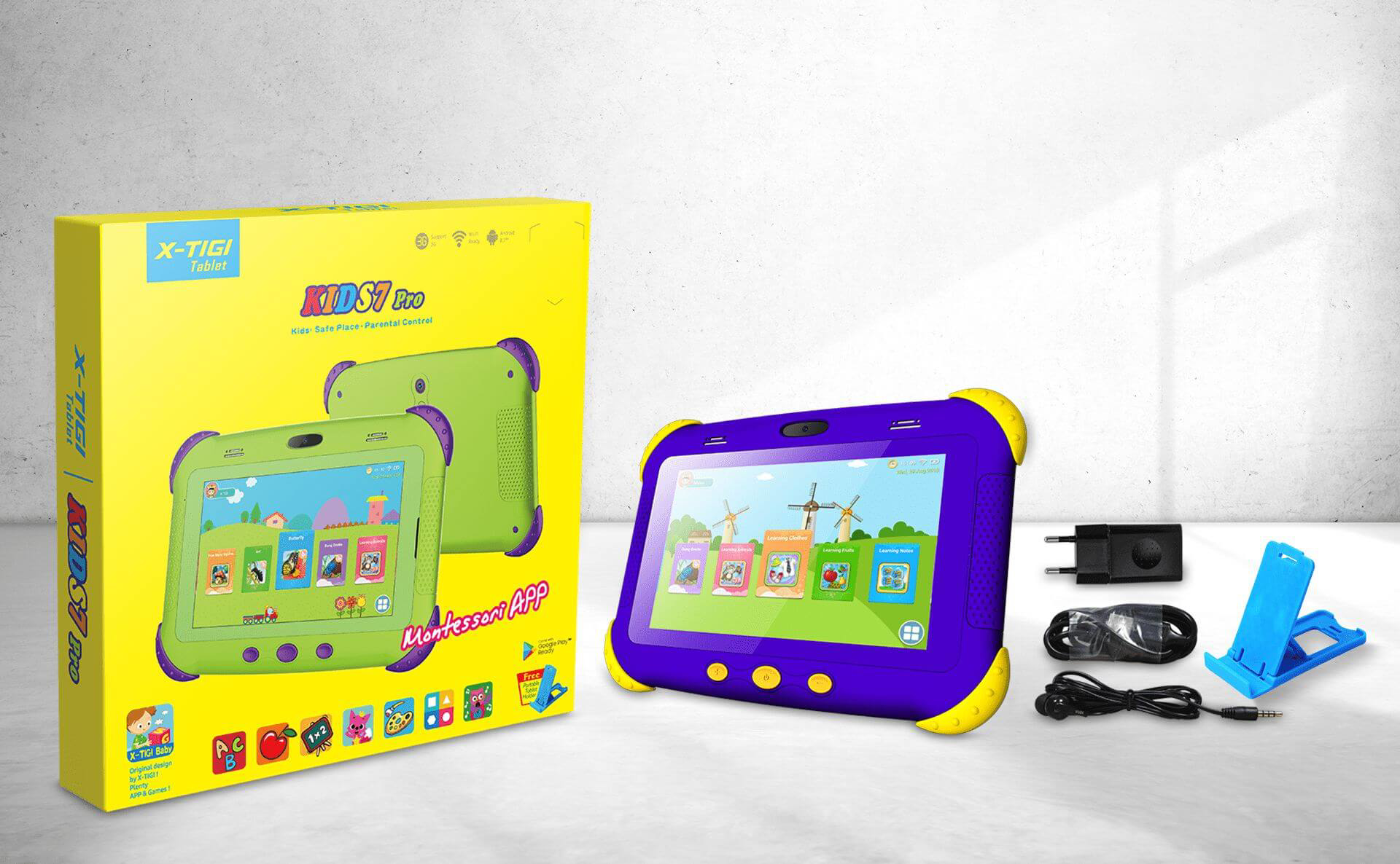 TABLETTE EDUCATIVE KIDS7 PRO X-TIGI - 32Go/1Go Ram - 7,0" - 2Mpx - 4G LTE - Dual SIM - 3500mAh ...