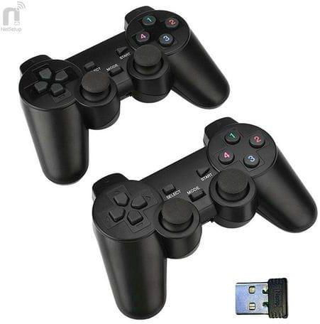 Double manette de jeux usb sans fil pour pc