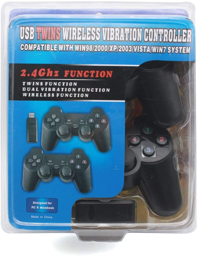 Double manette de jeux usb sans fil pour pc