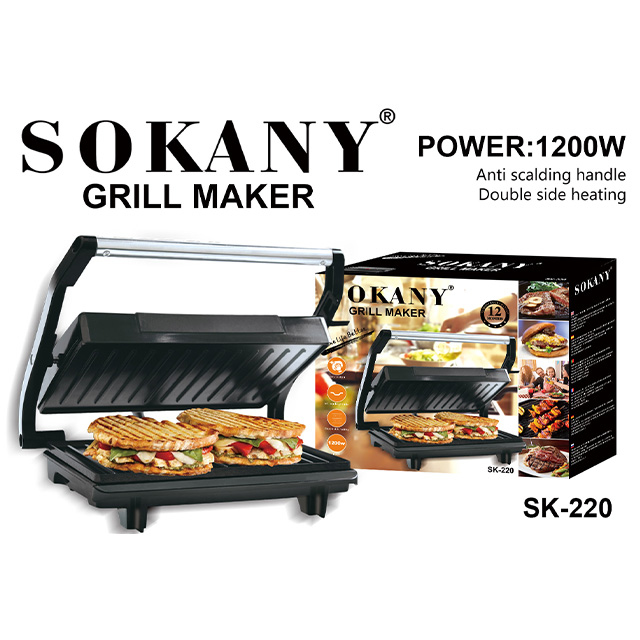 SOKANY Professional Electric Sandwich Panini Maker Grill Machine