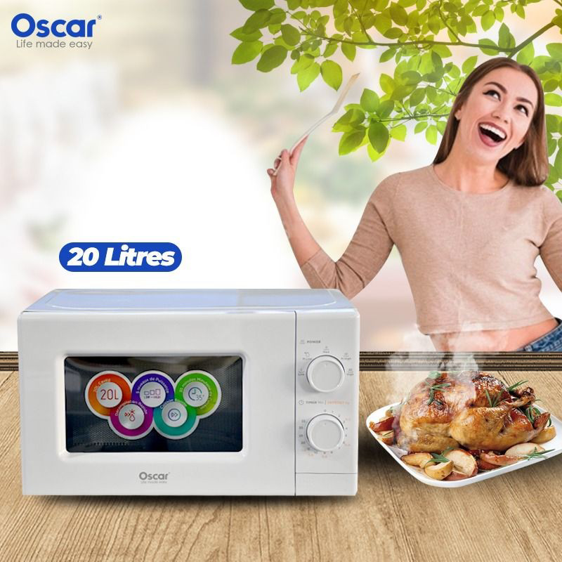 Micro-onde Oscar OSC-M2GW 20l -700w - Blanc - 03 Mois