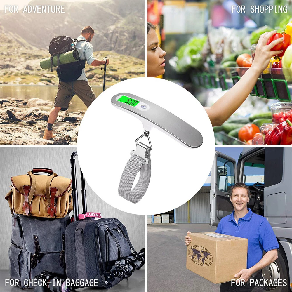 Balance de bagages numérique 50kg x 10g, avec rétro-éclairage, Balance ...