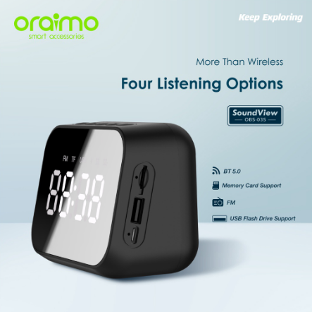 Oraimo SoundView - Haut-parleur - Réveil intelligent - Bluetooth - OBS ...