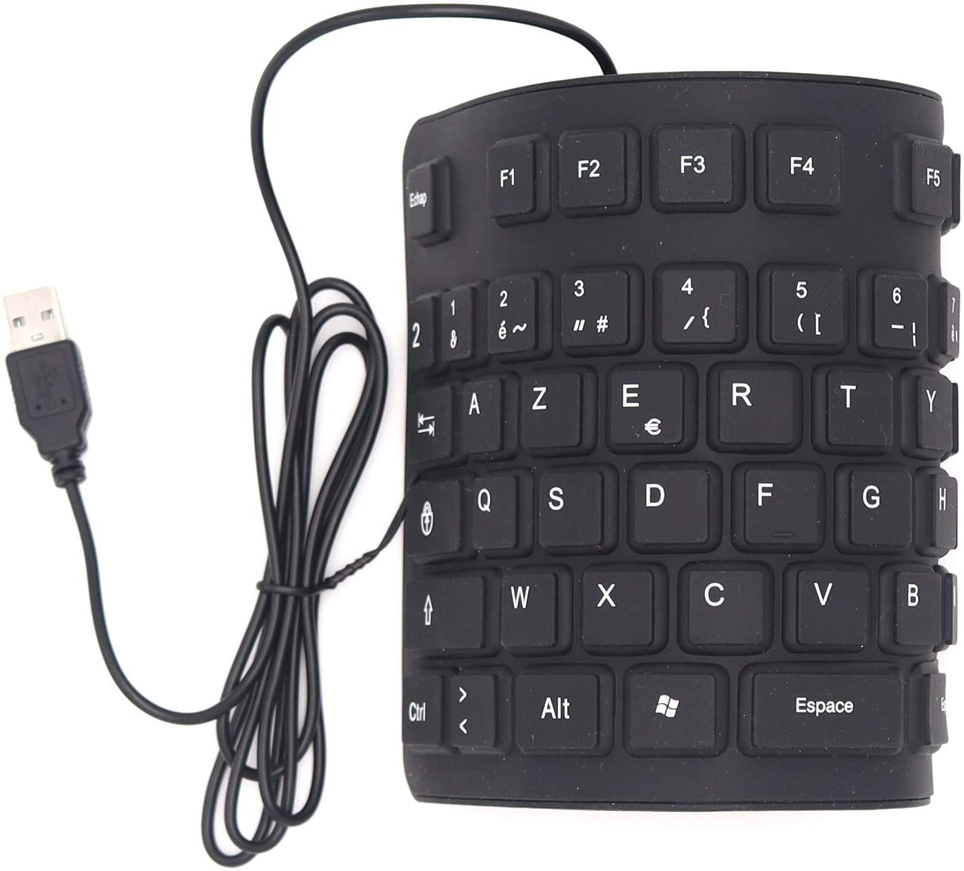 Clavier Flexible AZERTY - USB - Étanche et Lavable - Facile à Transporter