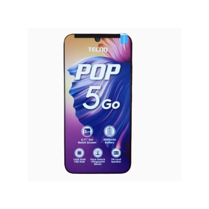 Tecno POP 5 Go - 5.7" - 3G - 16Go /1 - 5Mpx/5Mpx - 4000 MAh - Noir