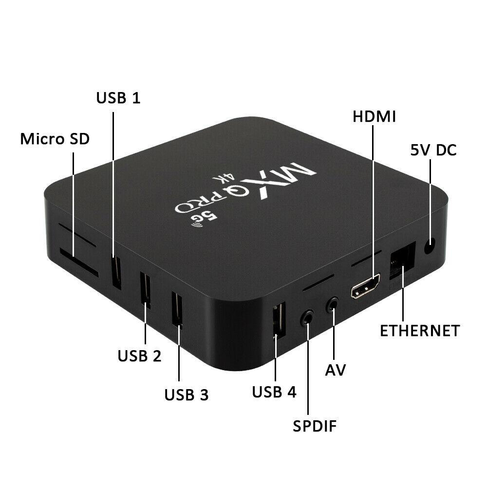 MXQ pro MAX TV Box avec 4K 4Go/32Go HDR RK3328 Quad Core WiFi 2.4GHz ...