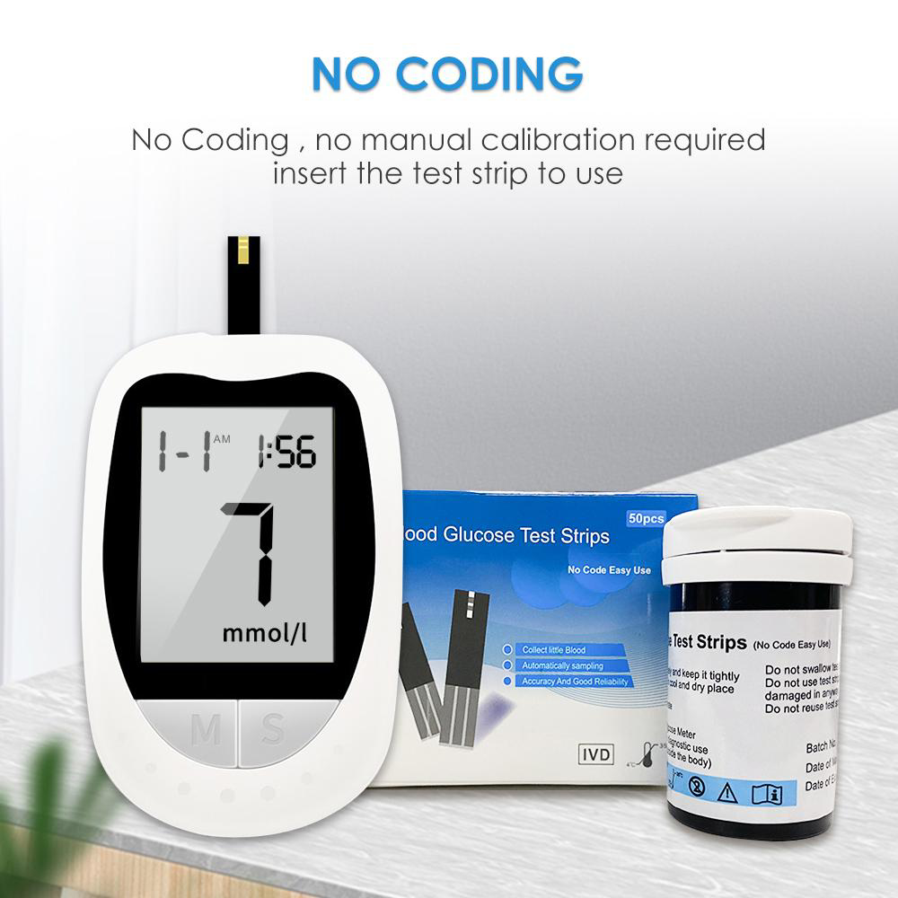 Lecteur de glycémie ELERA Kit de glucomètre médical bandelettes de Test ...