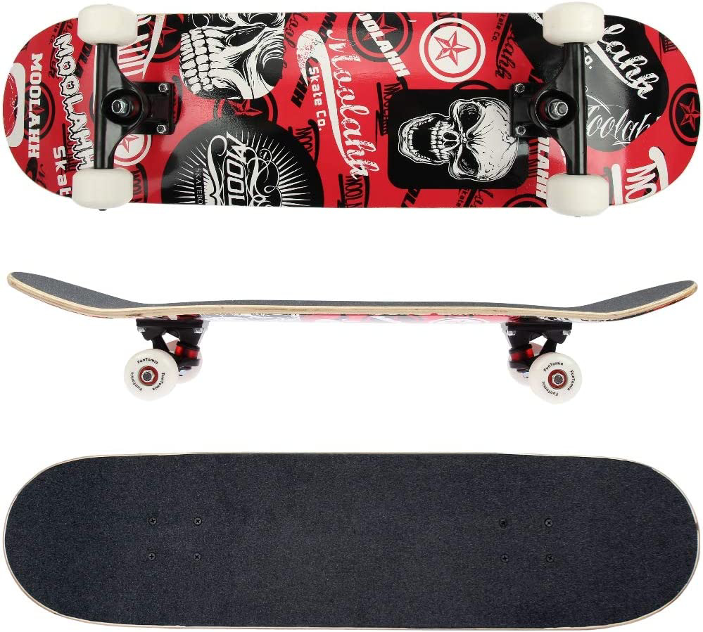 Planche Skate Board Complet 79 x 20 cm, Planche à Roulette en Bois ...