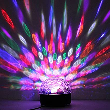MP3 Stage Lights Ball, Crystal Magic Ball LED Projector Spotlight with ...