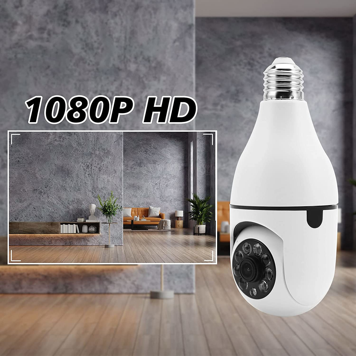 Ampoule camera 1080p panoramique 360 degrés WiFi Smart Home ...