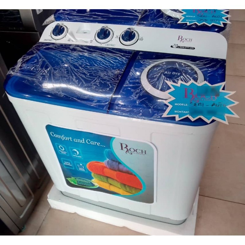 MACHINE A LAVER SEMI-AUTOMATIQUE ROCH - BWM-070B - 9KG -06 mois garantie