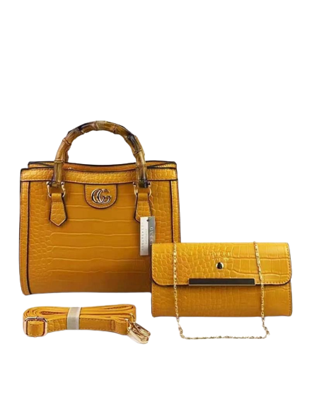 Sac à main croco rouge, Gucci, 02 pièces