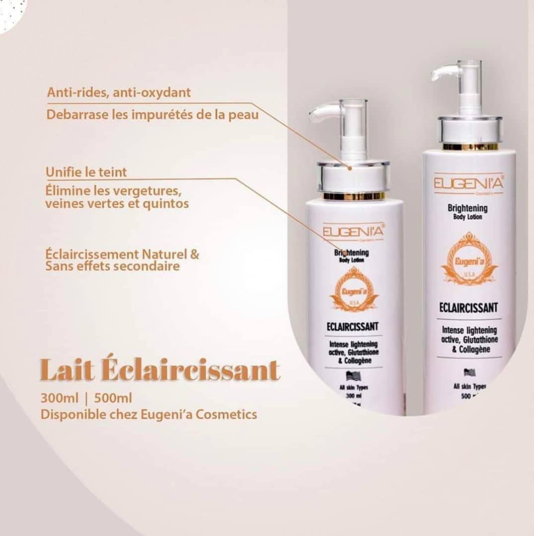 lait éclaircissant pour le visage et le corps