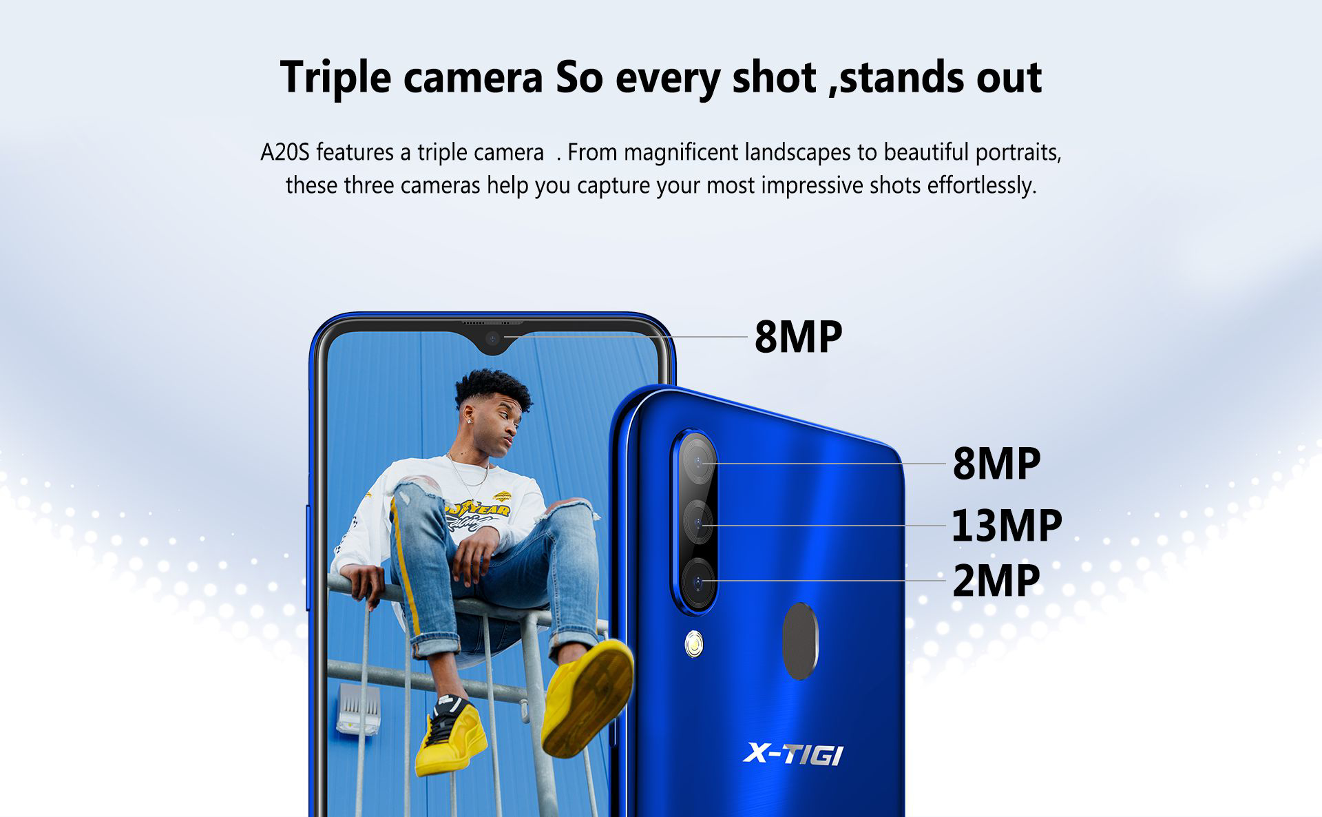 A20 s X-TIGI - 6,5" - 32Go/3Go Ram - 23Mpx - 4G LTE - 4000mAh - Bleu ...