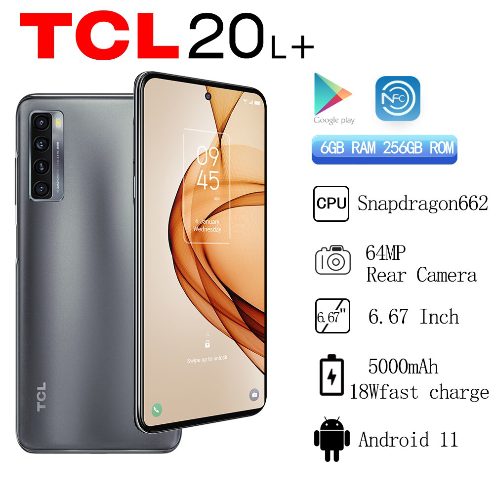 TCL 20L+ - 2SIM - 256GB ROM - 6GB RAM - 64+8+2+2MP - 5000mAh - Garantie ...