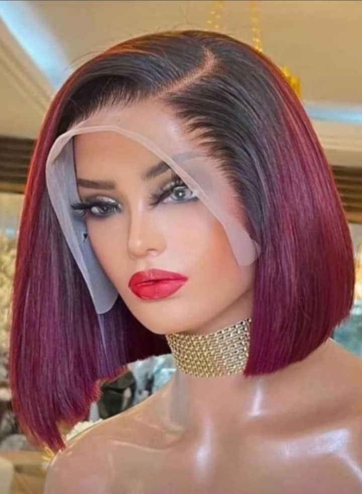 Perruque Bob Wigs Indienne, Bordeau, taille 12