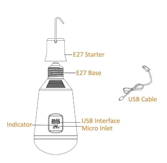 Ampoule LED rechargeable USB 7w E27