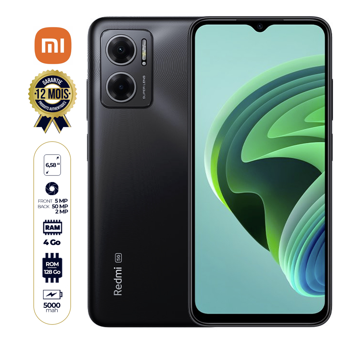 Xiaomi Redmi Note 11E - 128 Go/4Go RAM - 6.58" - 2 Nano SIM - 50MP+2MP ...