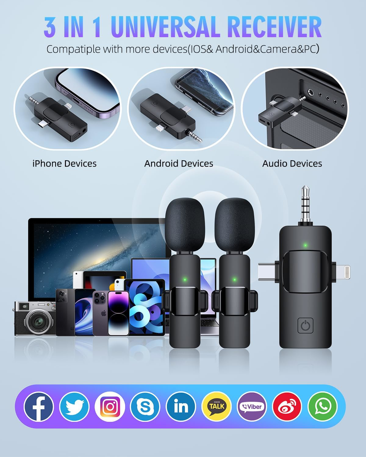 Microcrate sans fil dual 3 en 1 typec iphone et jack avec reducteur de ...
