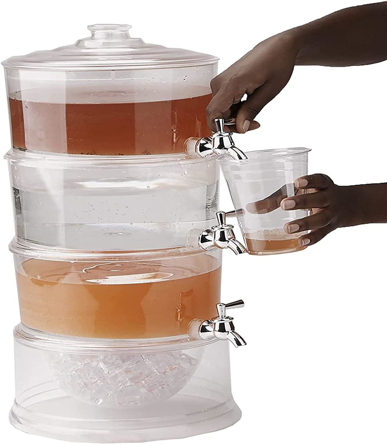 Distributeur de boissons, support empilable à 3 niveaux avec couvercles ...