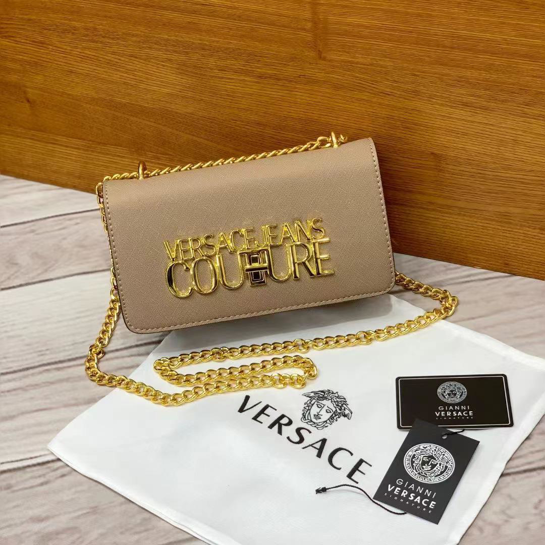 Sac à main bandoulière avec chaine VERSACE pour femme en cuir, Produit ...