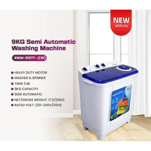 Machine à laver semi-automatique à double cuve - Roch RWM 910TT-J(W ...