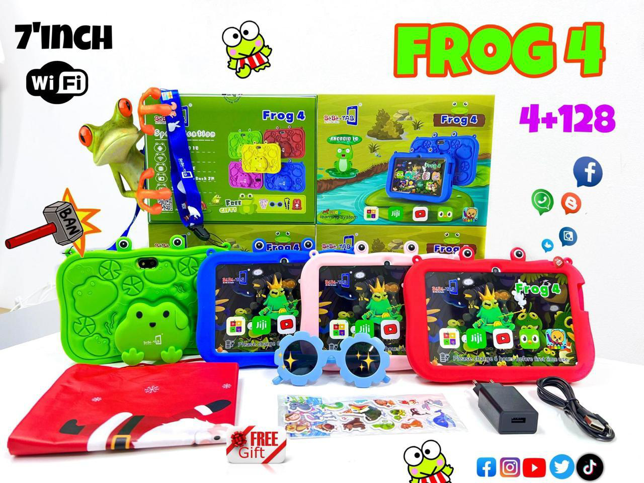 Tablette educative Bebe Tab Frog 4 -128G/4GB - Android 10 - wifi - 3 ...