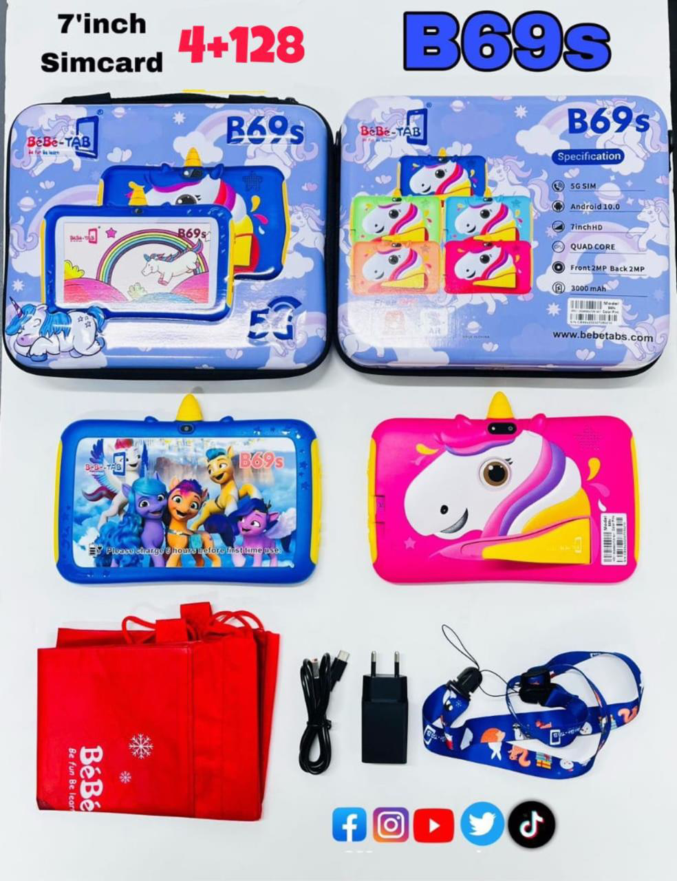 Tablette Educative pour enfants BEBE TAB B69s – 128 Go ROM – 4 Go RAM ...