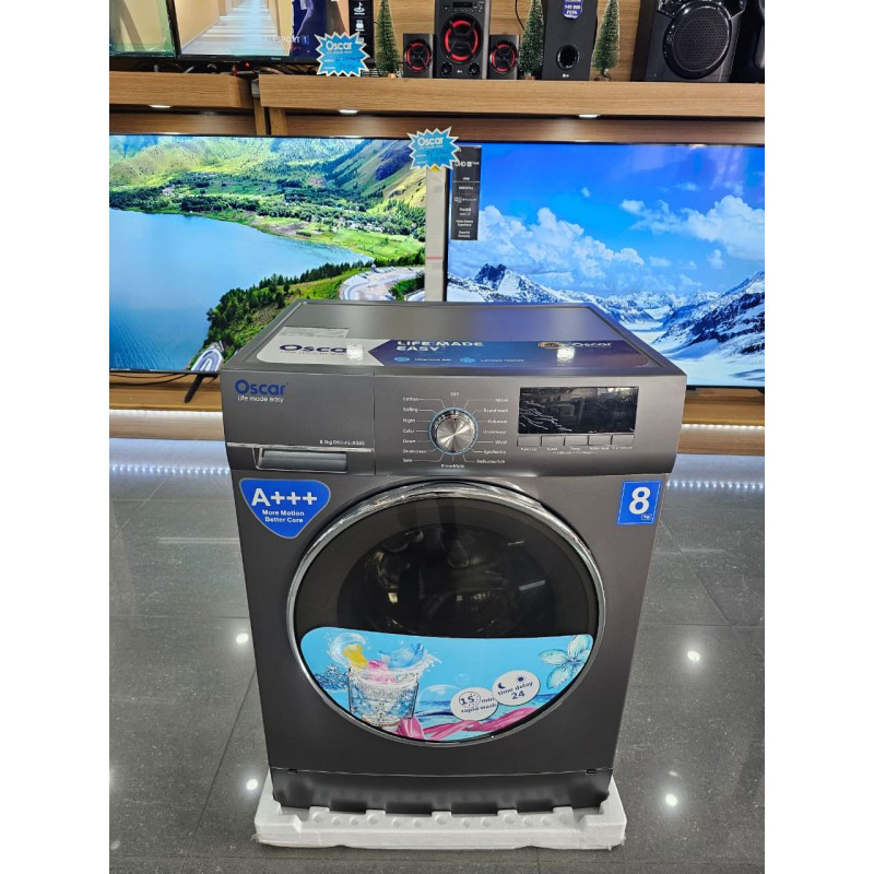 Machine à laver automatique Oscar OSC‑FL XG80 – 8 kg – Classe A+++ – 1400 tr/min – 14 programmes ...
