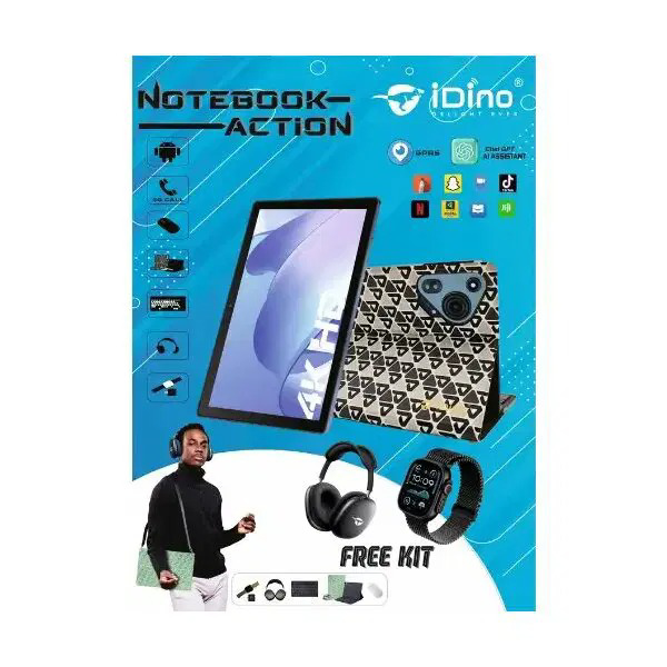 Tablette Idino notebook action – 512+8Go – Sim – 10,1”- Garantie 3 Mois
