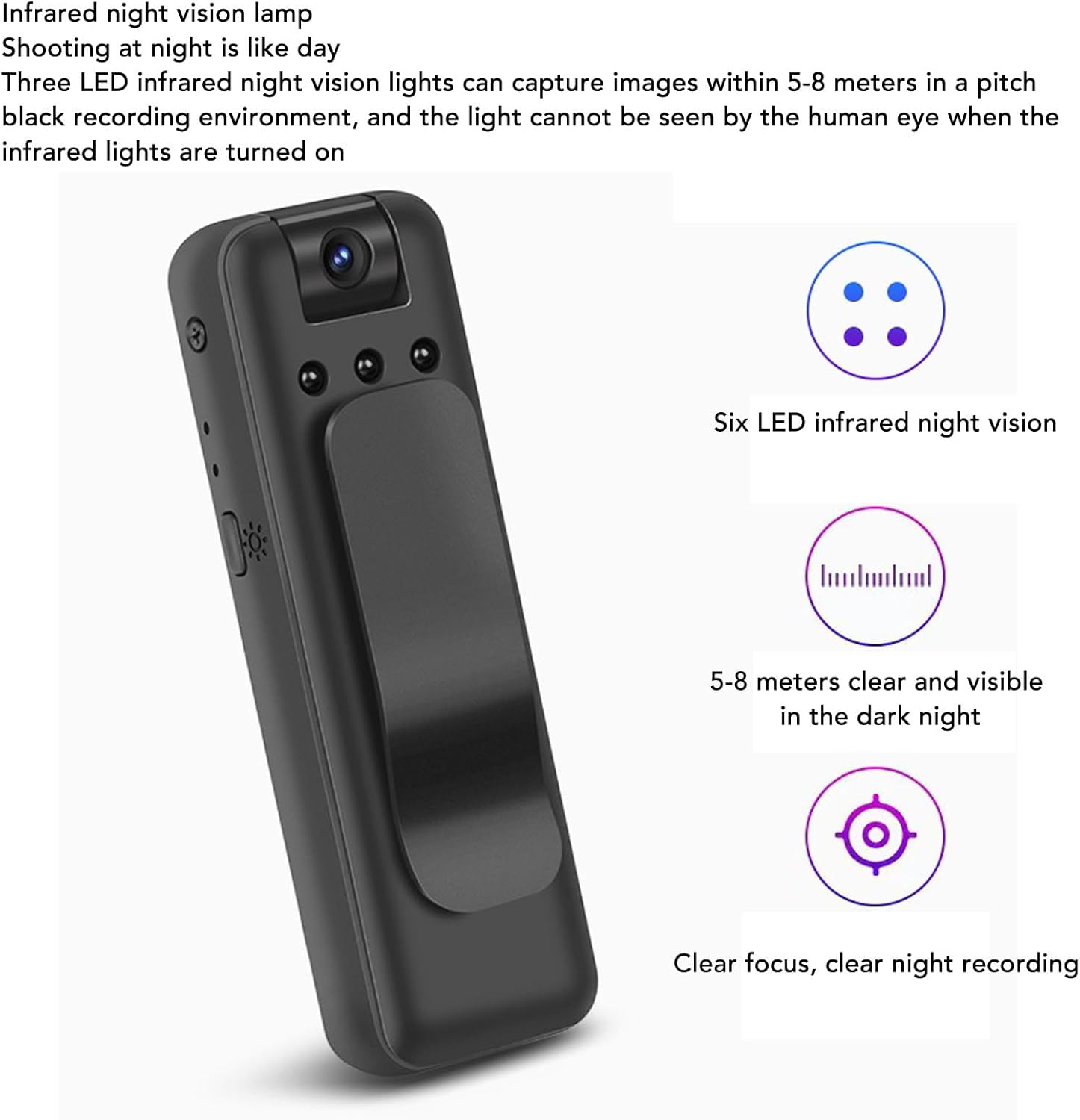 Mini Caméra espion 1080P Portable Corps avec wifi